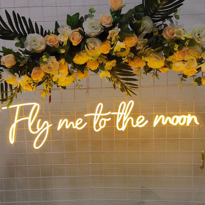 Fly Me to the Moon Wedding LED Neon Sign for Weddings - LedNeons