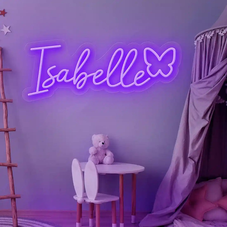 LEDNeon’s Isabella Name Sign with Dimmable LED light – LedNeons